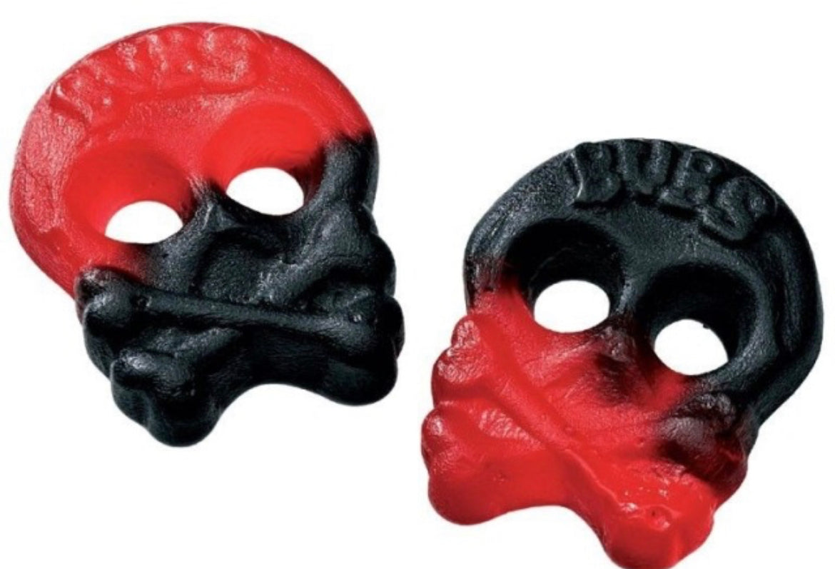 Raspberry Licorice Skull – Karameller